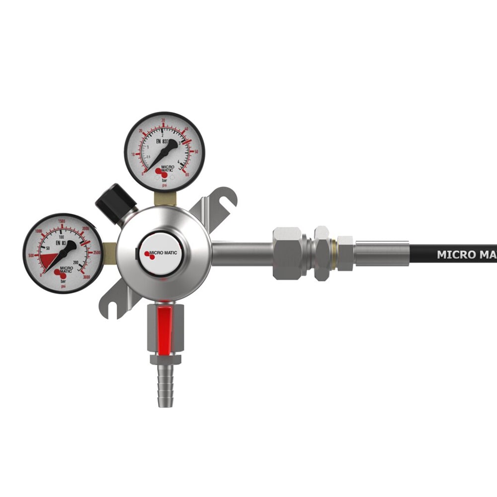 Micro Matic 842WM6 Wall Mount Double Gauge Primary Regulator w/ 6 ft ...