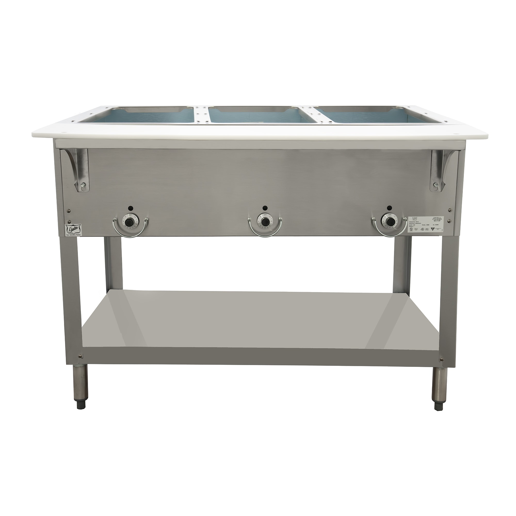 Duke E303 44 3/8" Hot Food Table w/ (3) Wells & Cutting Board, 208v/1ph