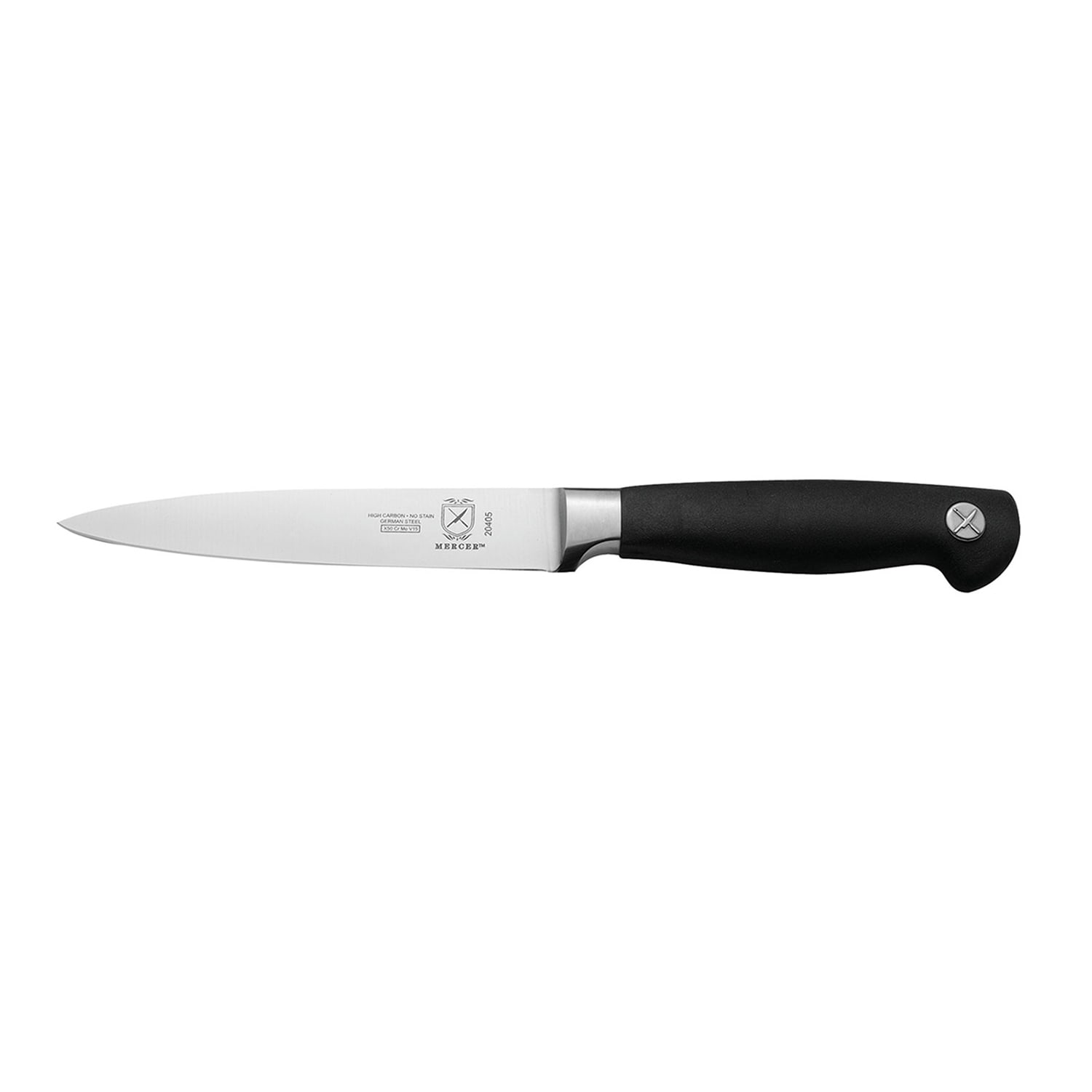 Mercer Culinary M20405 5" Utility Knife w/ Black Non-Slip Santoprene ...