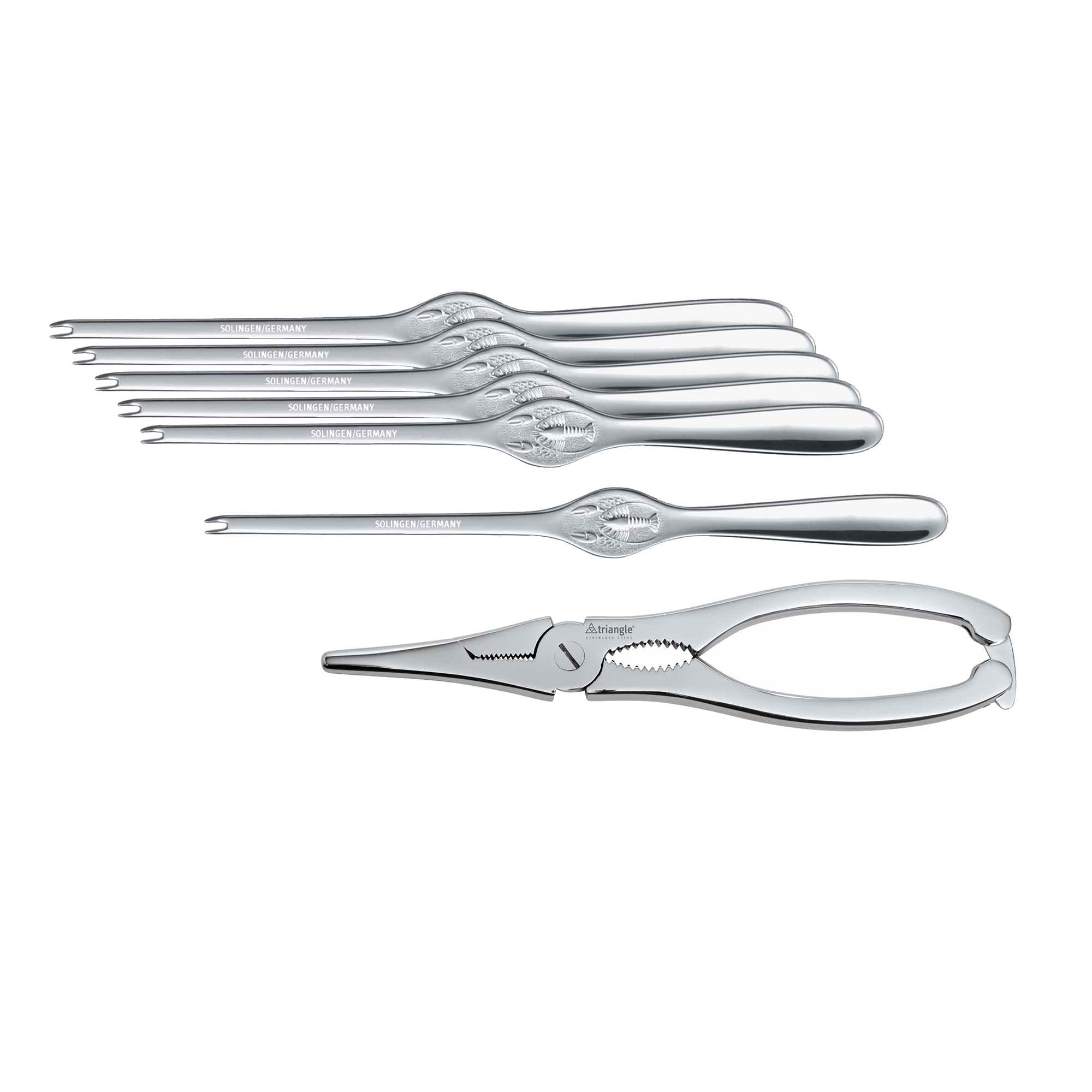Louis Tellier 7 Piece Lobster Tool Set - Polished Stainless Steel ...