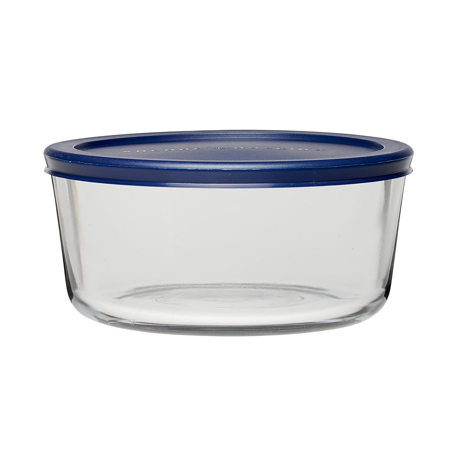 Anchor Hocking 7 Cup Round Storage Container w/ Blue Plastic Lid, Glass ...