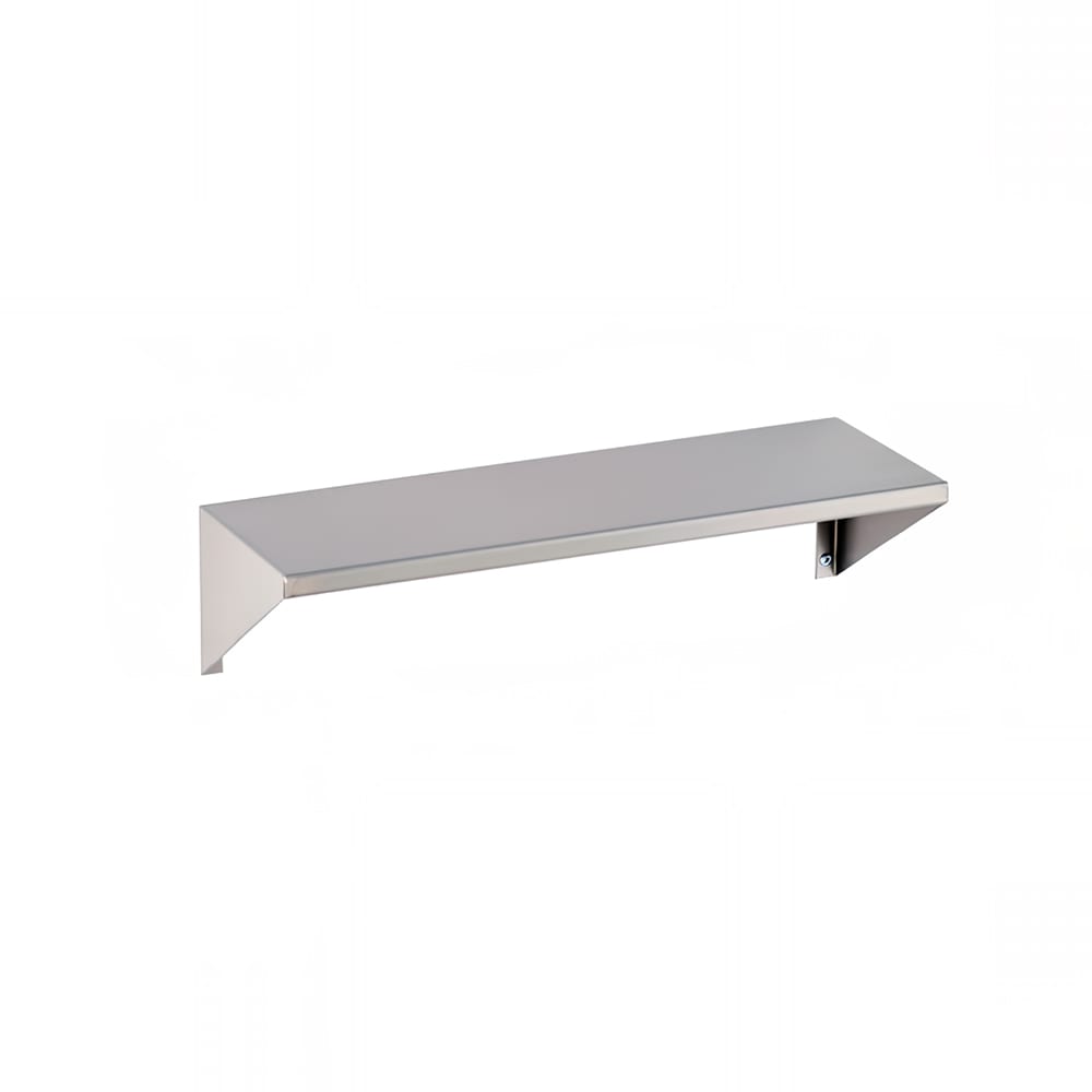 Gamco S-8X36 Solid Wall Mounted Shelf, 36"W x 8"D, Stainless Steel