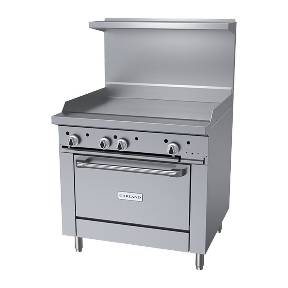 Garland G36-G36R 36" Gas Range w/ Full Griddle & Standard Oven, Liquid ...