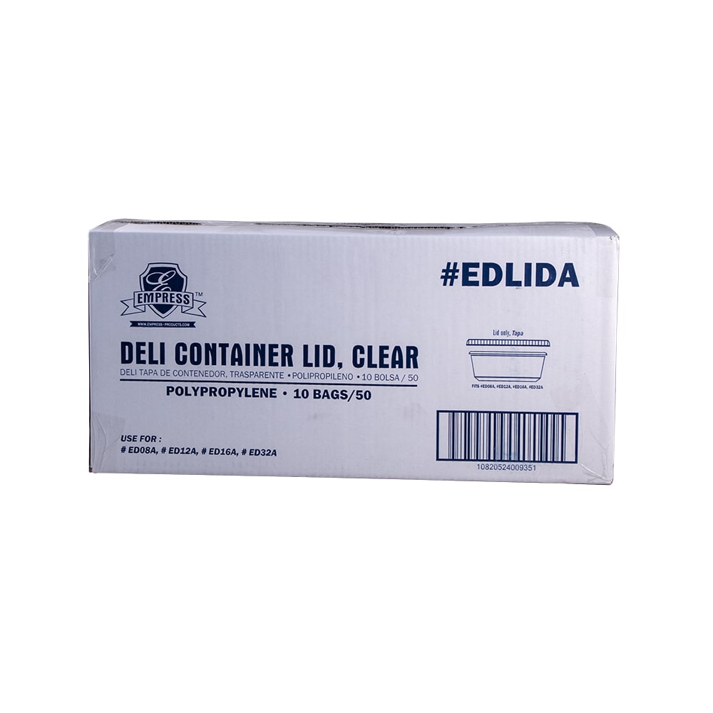 Empress Lid for Deli Containers - Polypropylene, Clear (EDLIDA (58660))