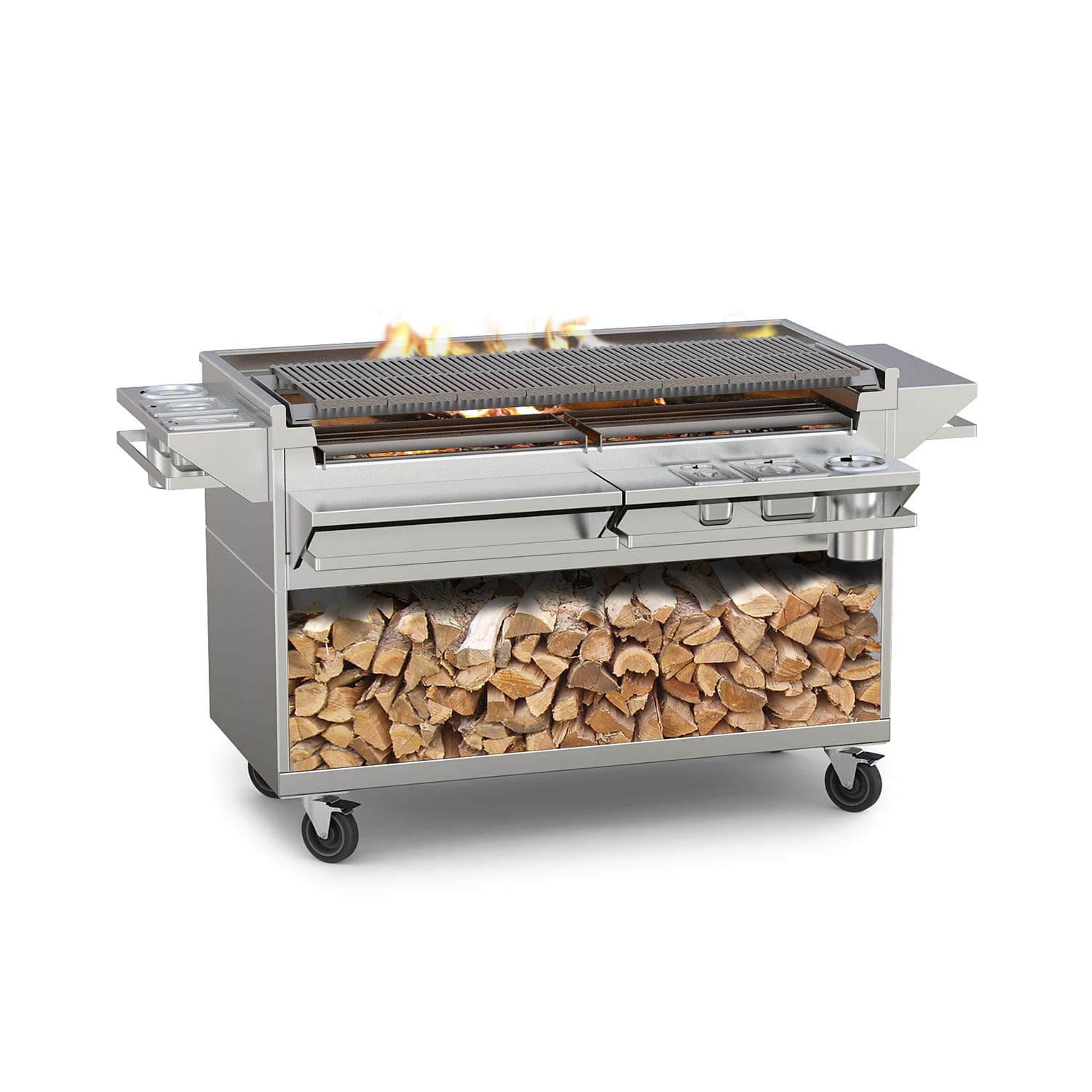 Wood Stone 54" 26 Series Wood Burning Charbroiler w/ Cast Iron Grates ...