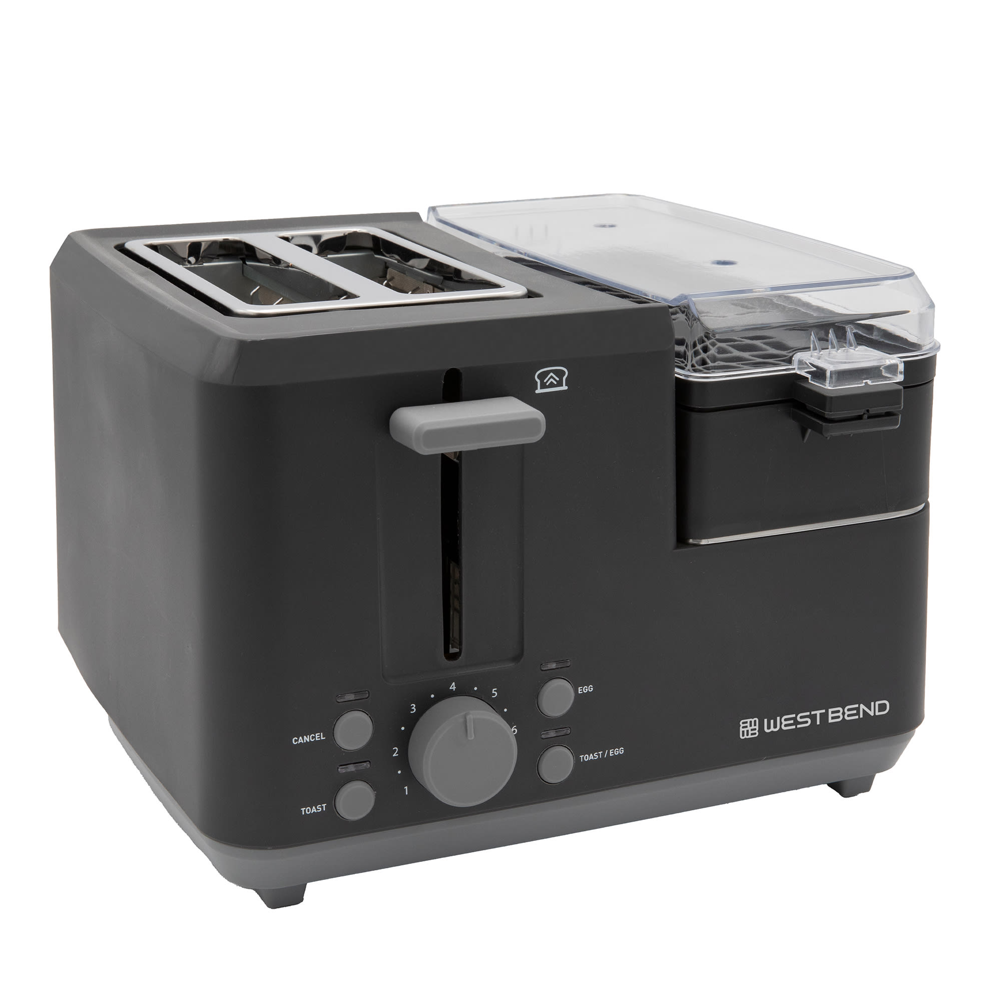 West Bend 2 Slice Toaster w/ Egg Cooker & Meat Warmer, Black (78500)