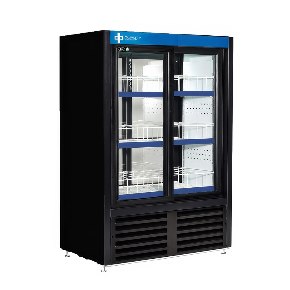 QBD CD3354CPT-HC 39 1/2" Two Section Pass Thru Glass Door Merchandiser ...