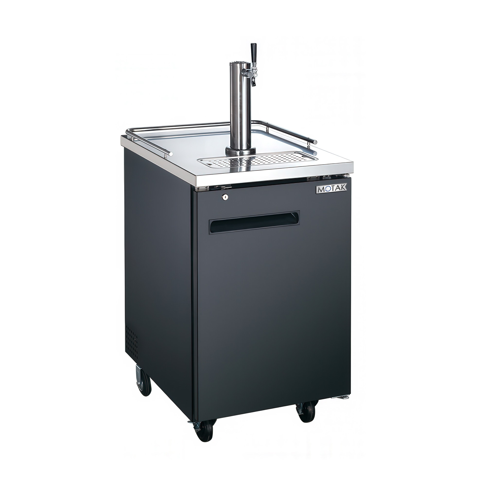 MoTak MRDD-1S-1 23 1/2" Kegerator Beer Dispenser w/ (1) 1/2 Keg ...