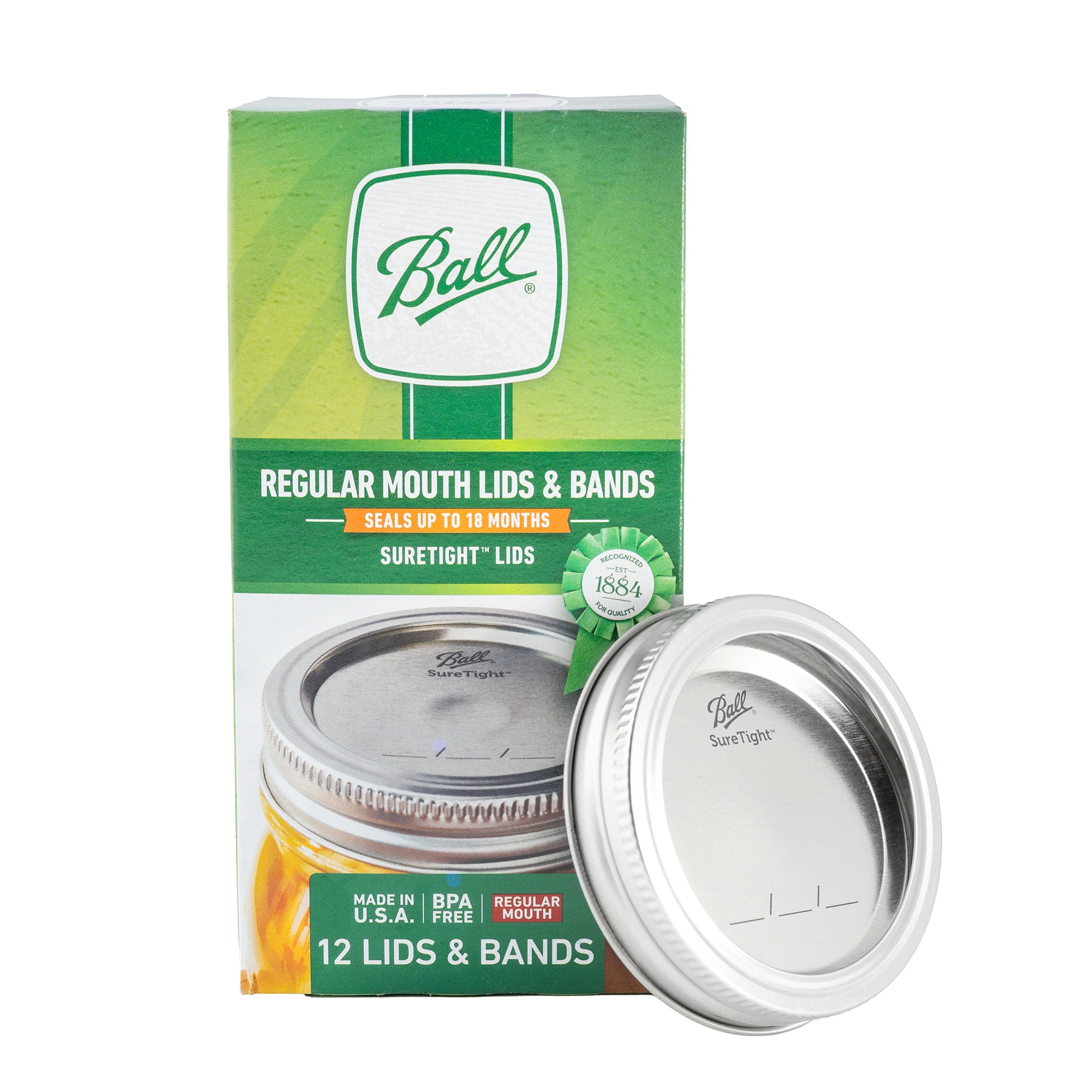 Ball 1440030060 SureTight™ Lid w/ Band for Ball® Regular Mouth Canning ...