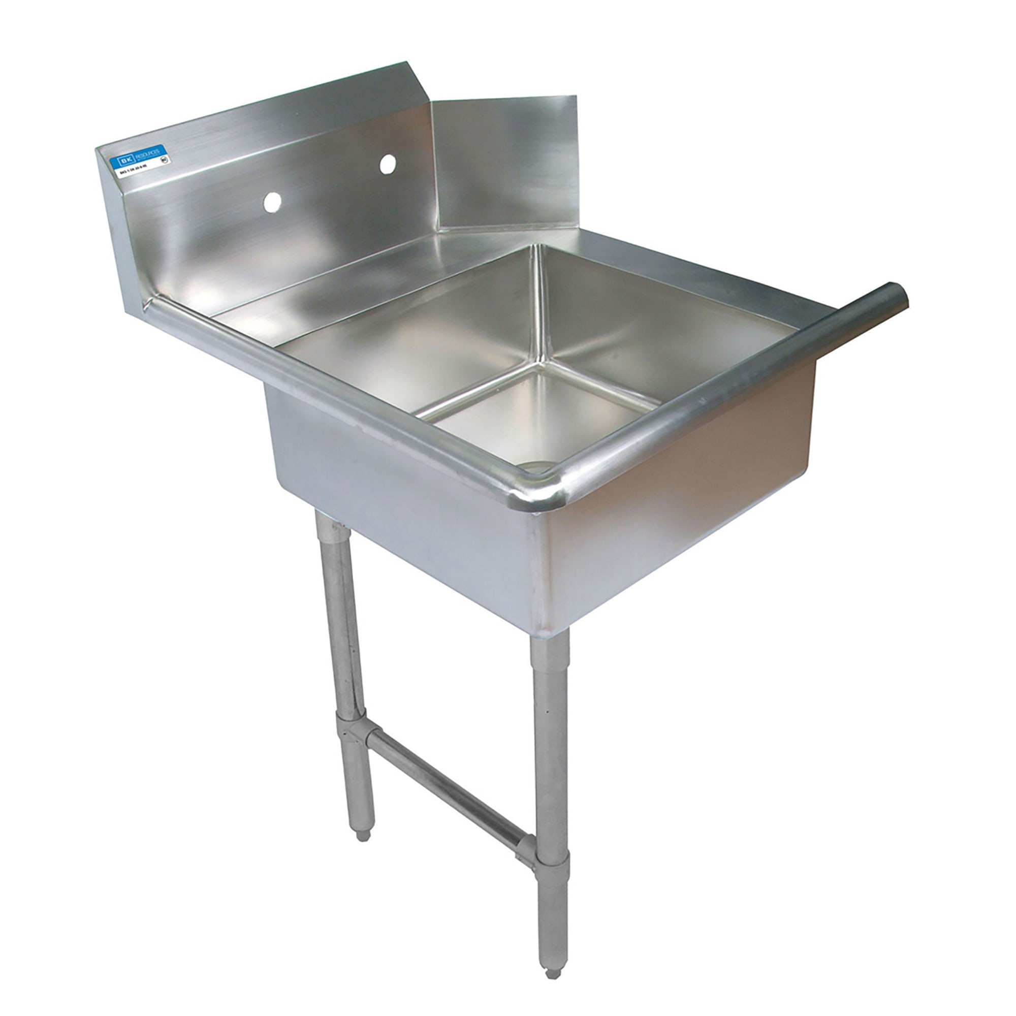 Splash 60" Straight Dish Table - Left to Right, (1) 20" x 20" x 8" Sink ...