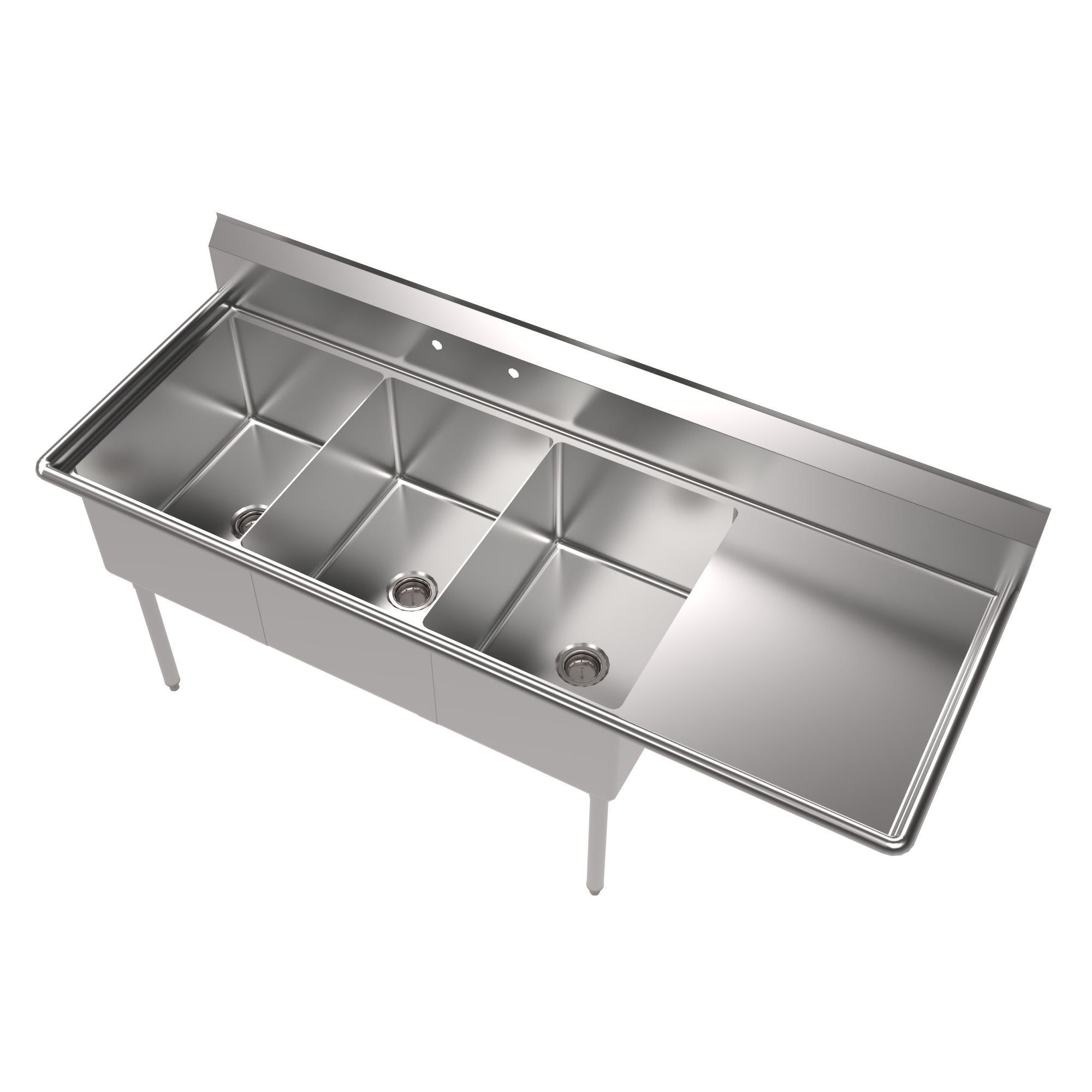 Splash 80 1/2" 3 Compartment Sink w/ 18"L x 24"W Bowls, 14" Deep (R42 ...