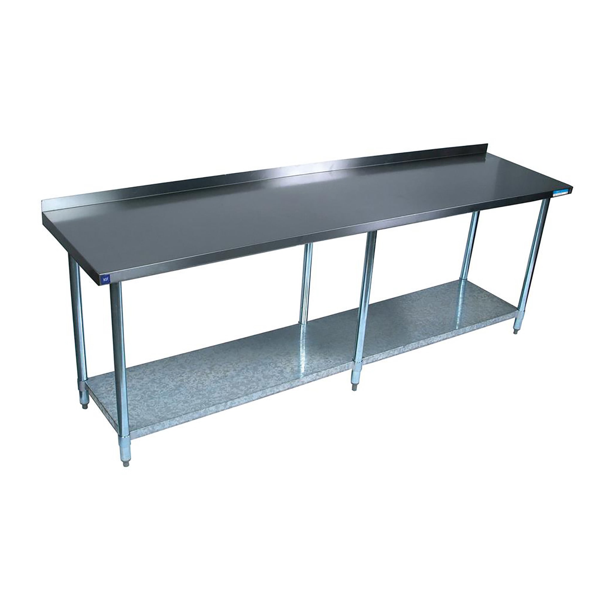 Splash 96" 18 ga Work Table w/ Undershelf & 430 Series Stainless Top, 1 ...