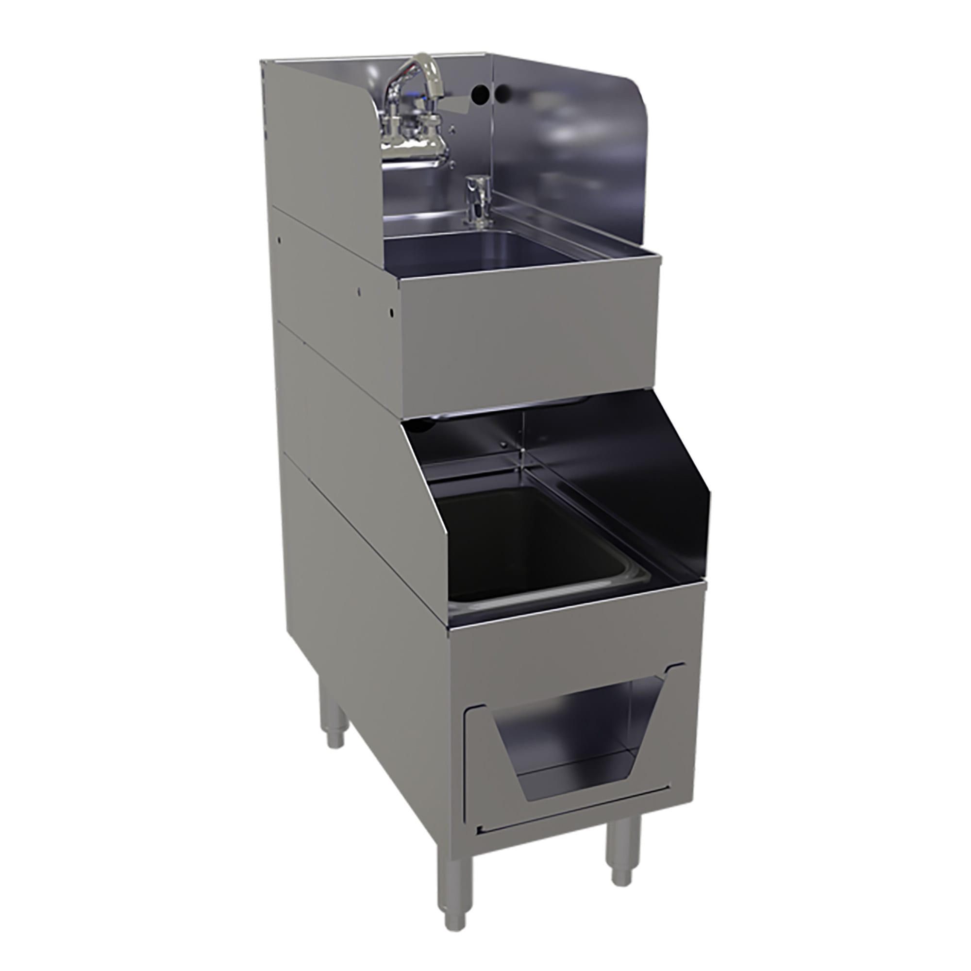 Glastender FS12 Underbar Hand/Dump Sink w/ 9 1/4"L x 11 1/2"W x 6"D ...