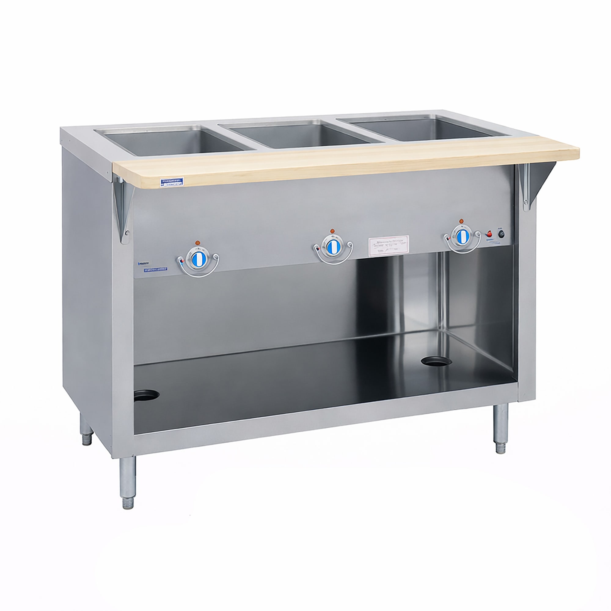 Duke E-3-CBPG 46" Thurmaduke™ Hot Food Table w/ (3) Wells & Undershelf ...