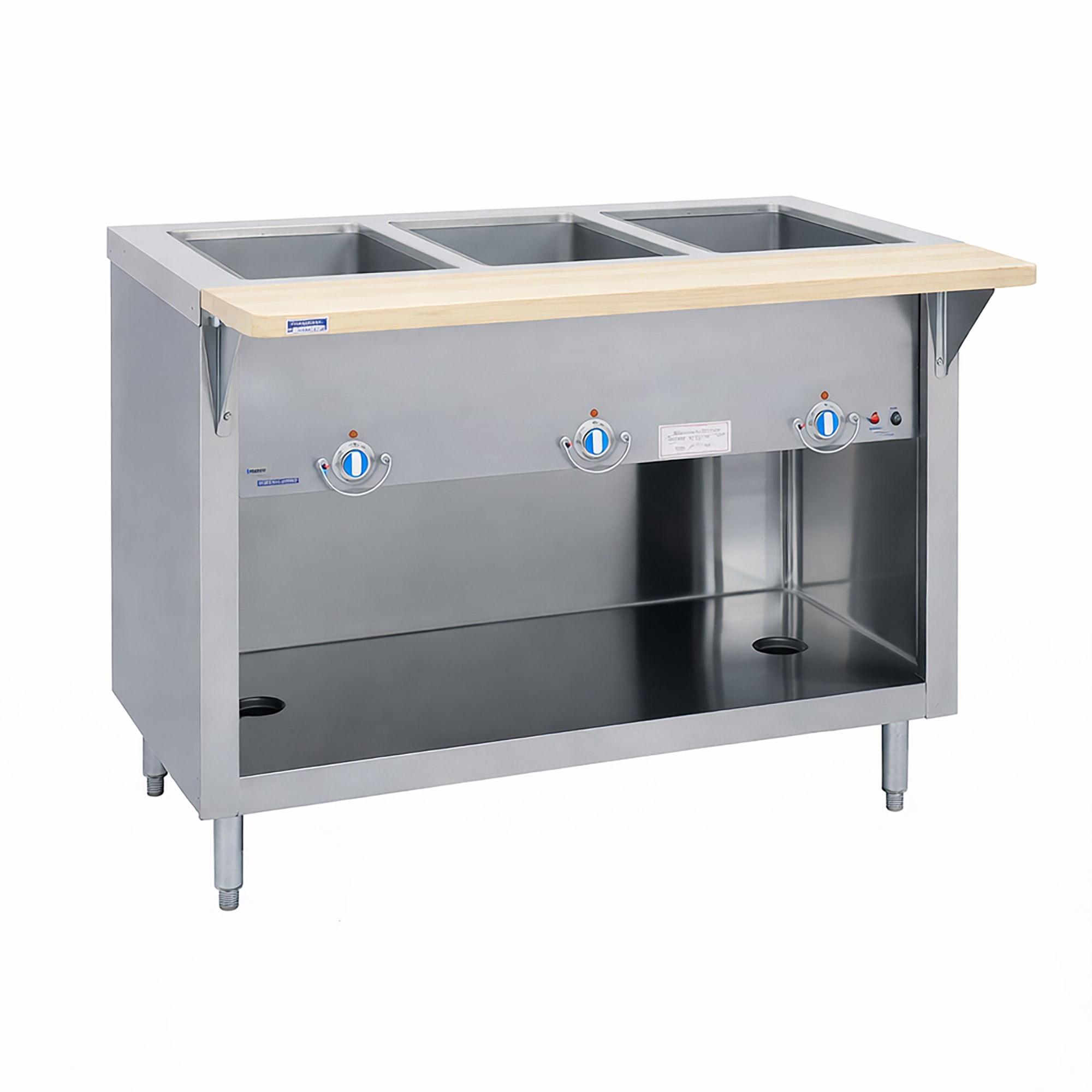 Duke E-3-CBPG 46" Thurmaduke™ Hot Food Table w/ (3) Wells & Undershelf ...