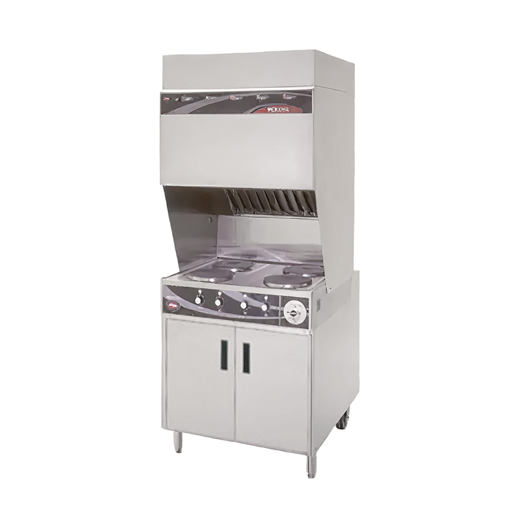 Wells WV-4HF VCS 42 3/8" Mobile Cooking Cart w/ (4) French Plates, Silver